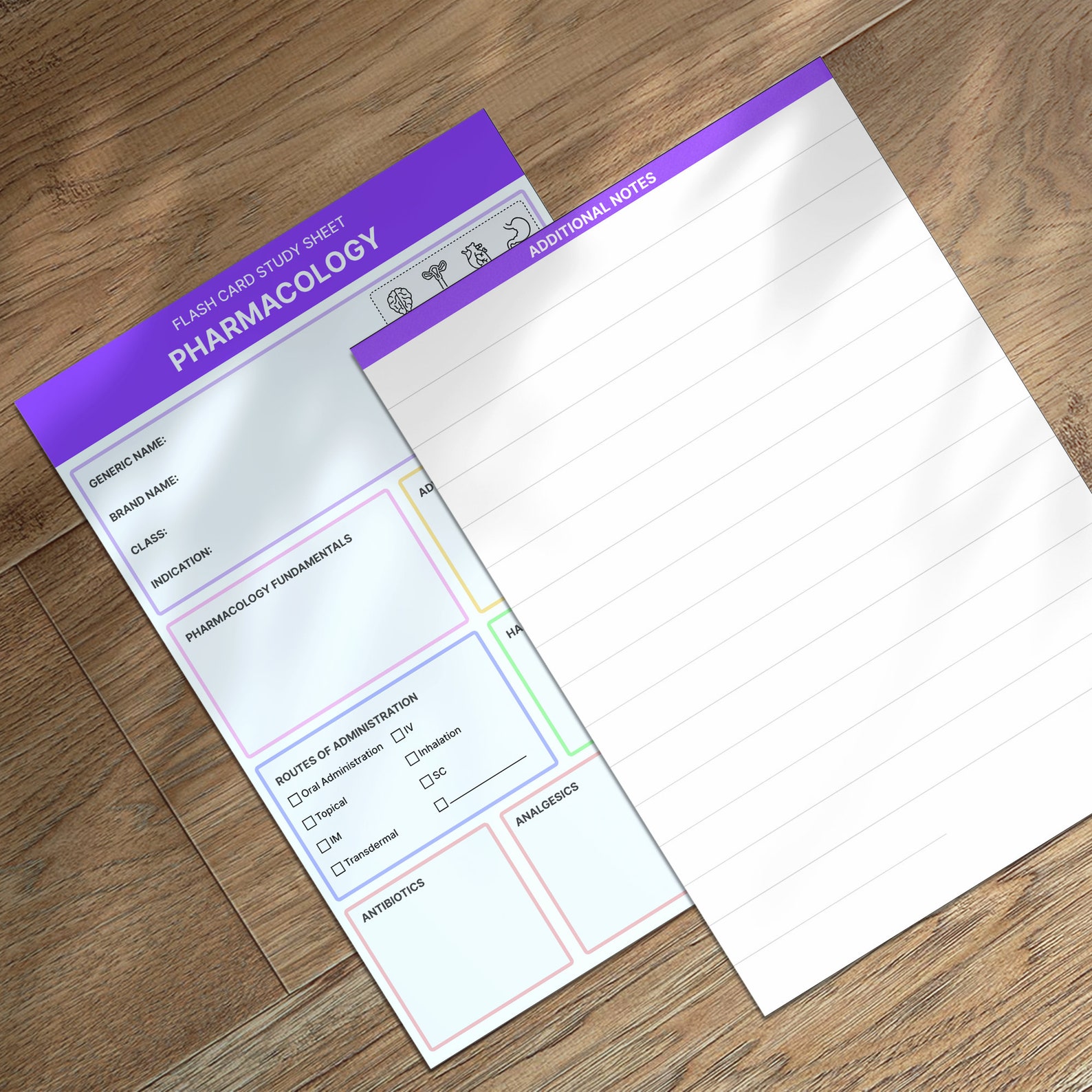 PRINTABLE Nursing School Pharmacology Template/ Pharm Study Guide ...