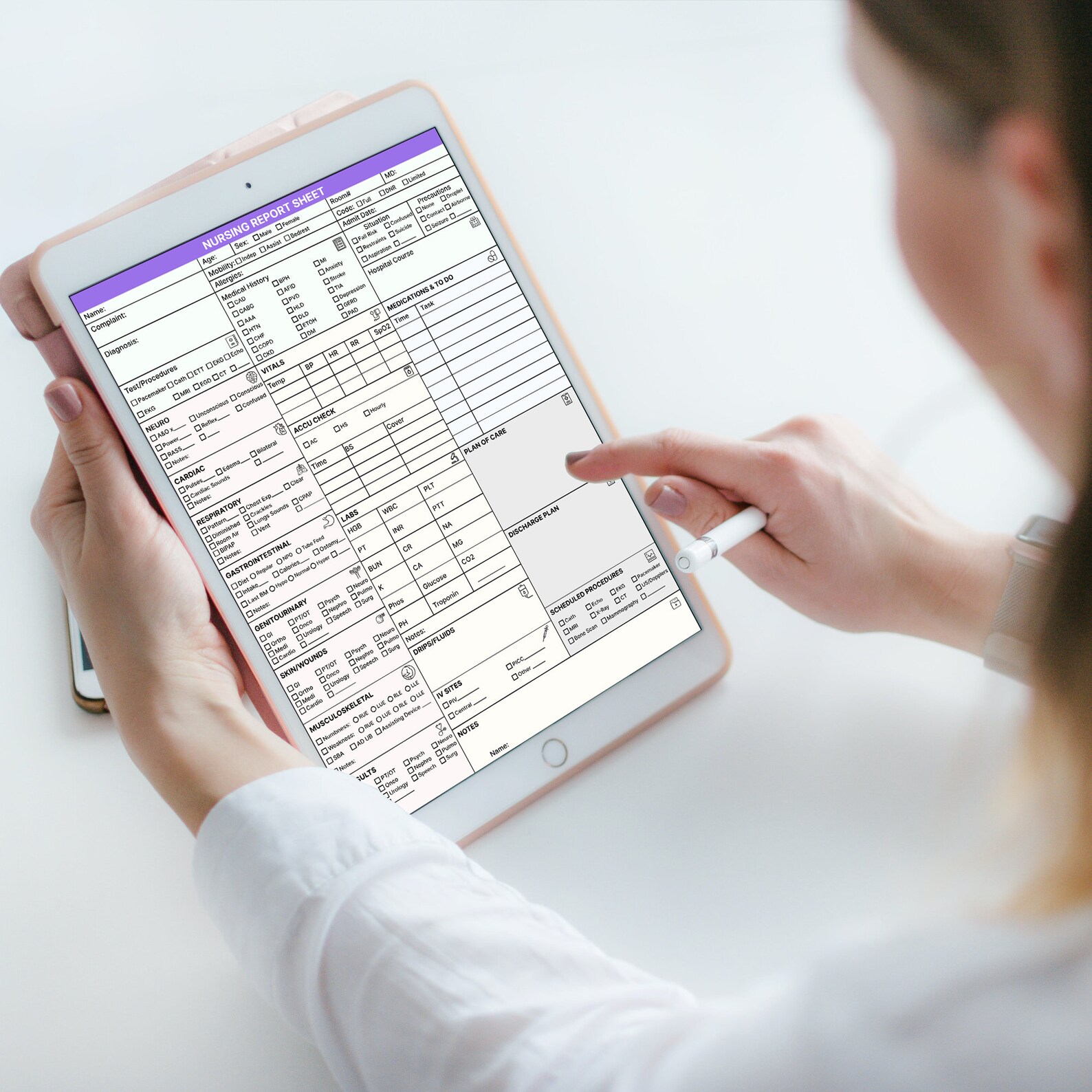 Nursing Report Sheet, Nurse Brain Sheet, RN Handoff Tool, Nurse Report ...