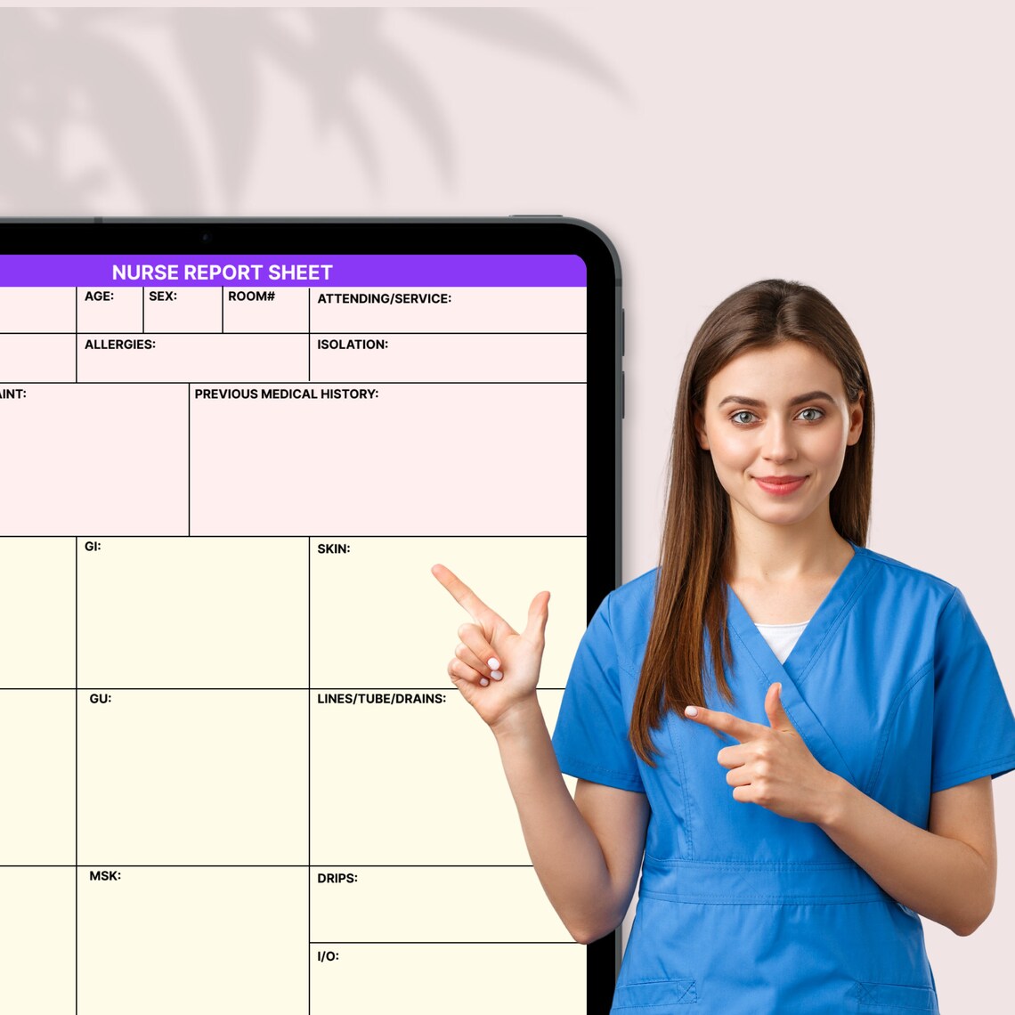 Nursing Report Sheet, Nurse Shift Report, Nurse Brain Sheet, Nurse ...