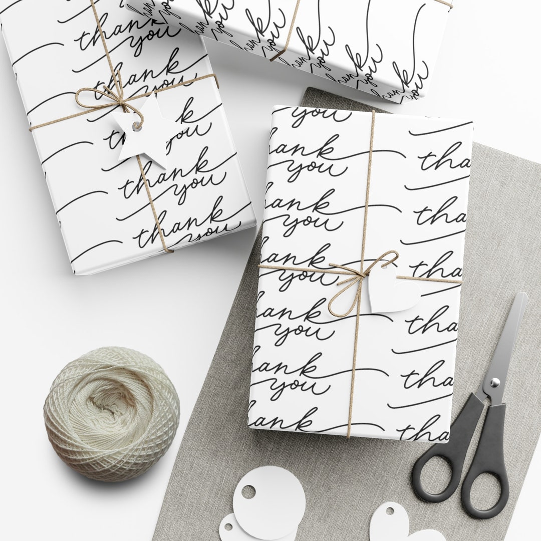 Thank You Gift Wrap Paper - Etsy