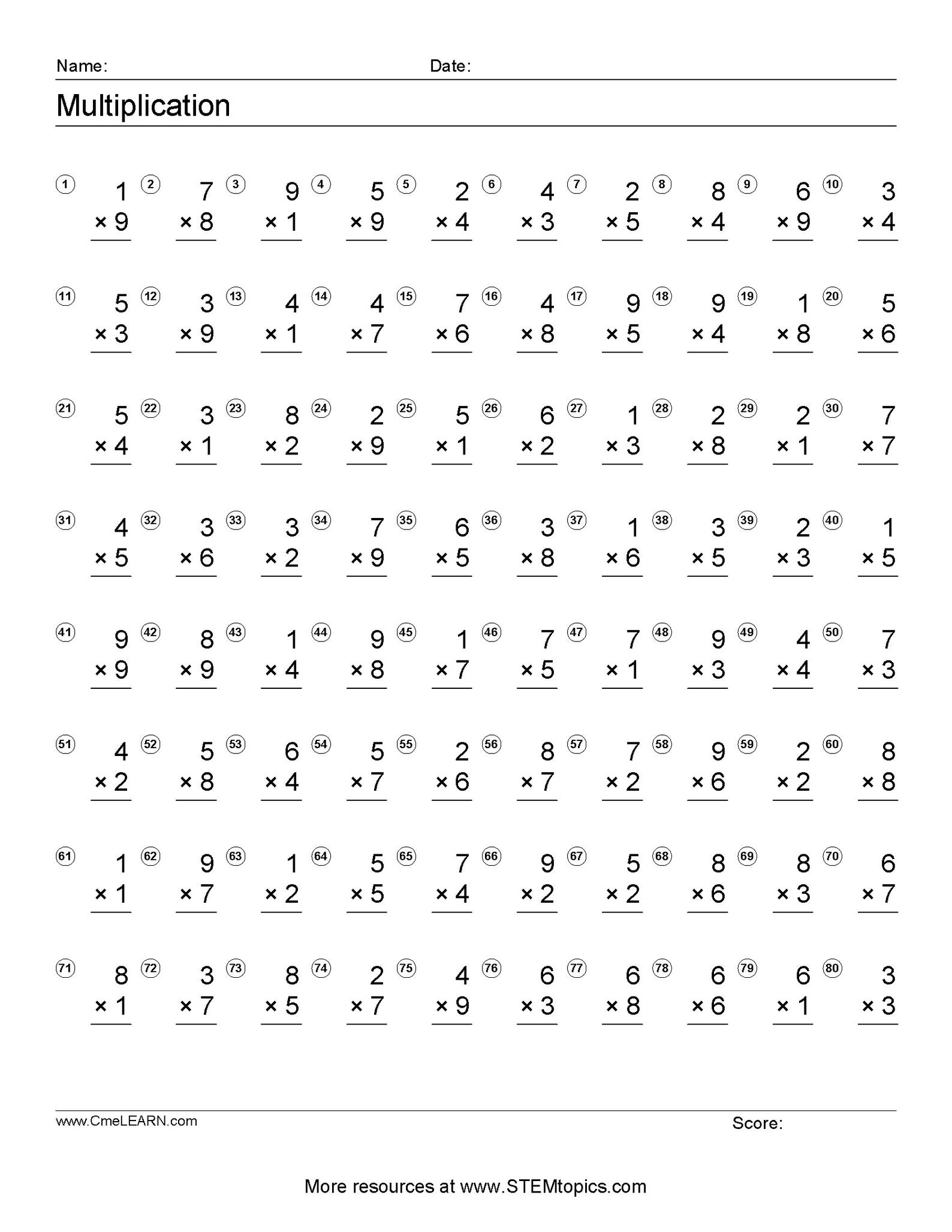 Grade 3 Math Worksheets, Full Year, 840 Pages - Etsy