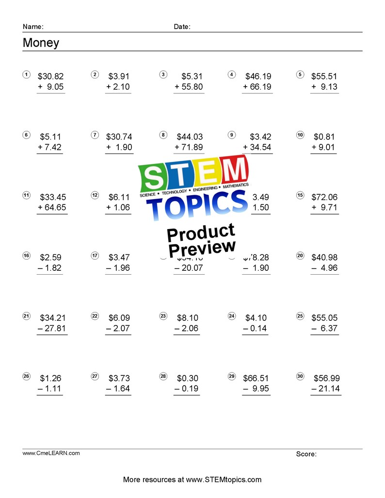 Grade 3 Math Worksheets, Full Year, 840 Pages - Etsy