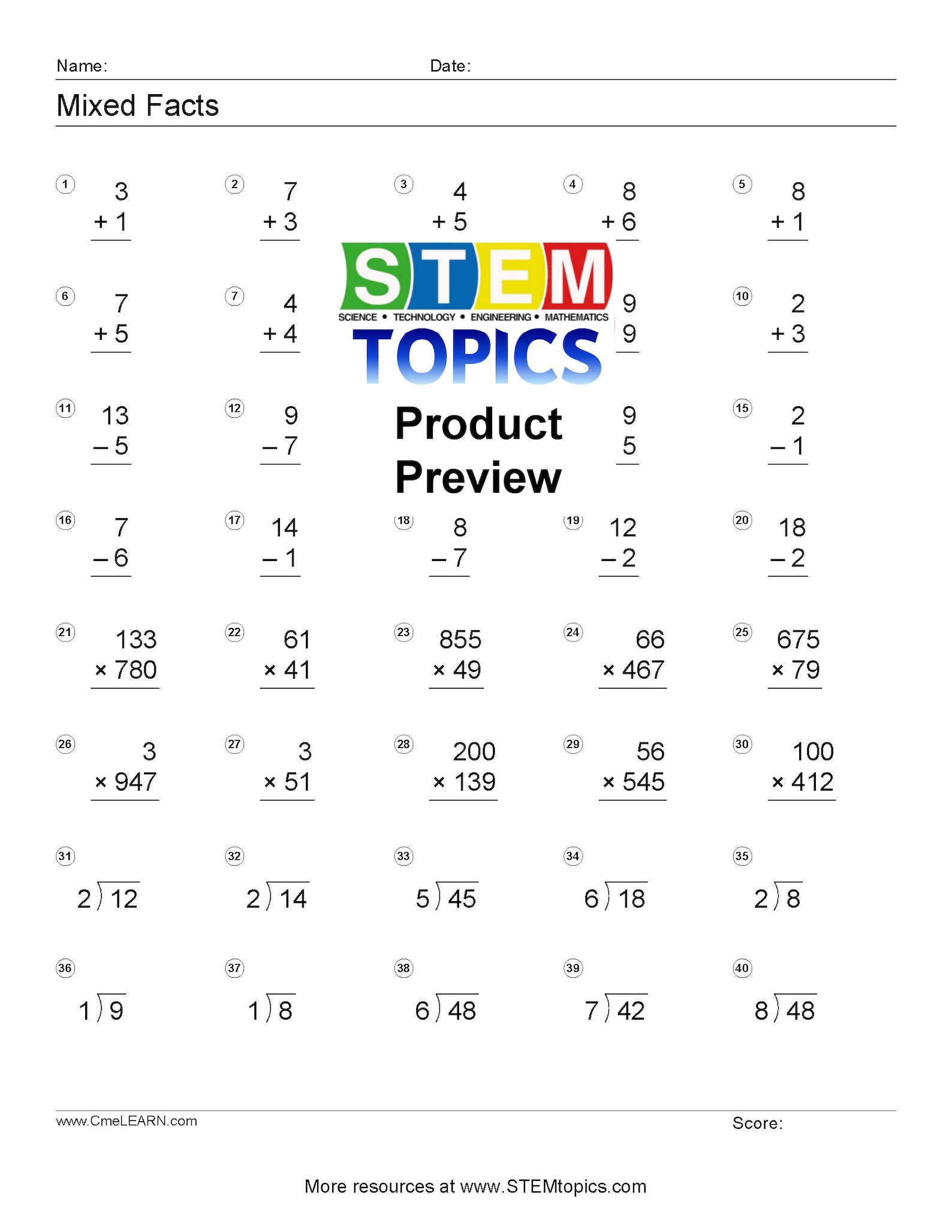 Grade 5 Math Worksheets, a Full Year, 596 Pages - Etsy