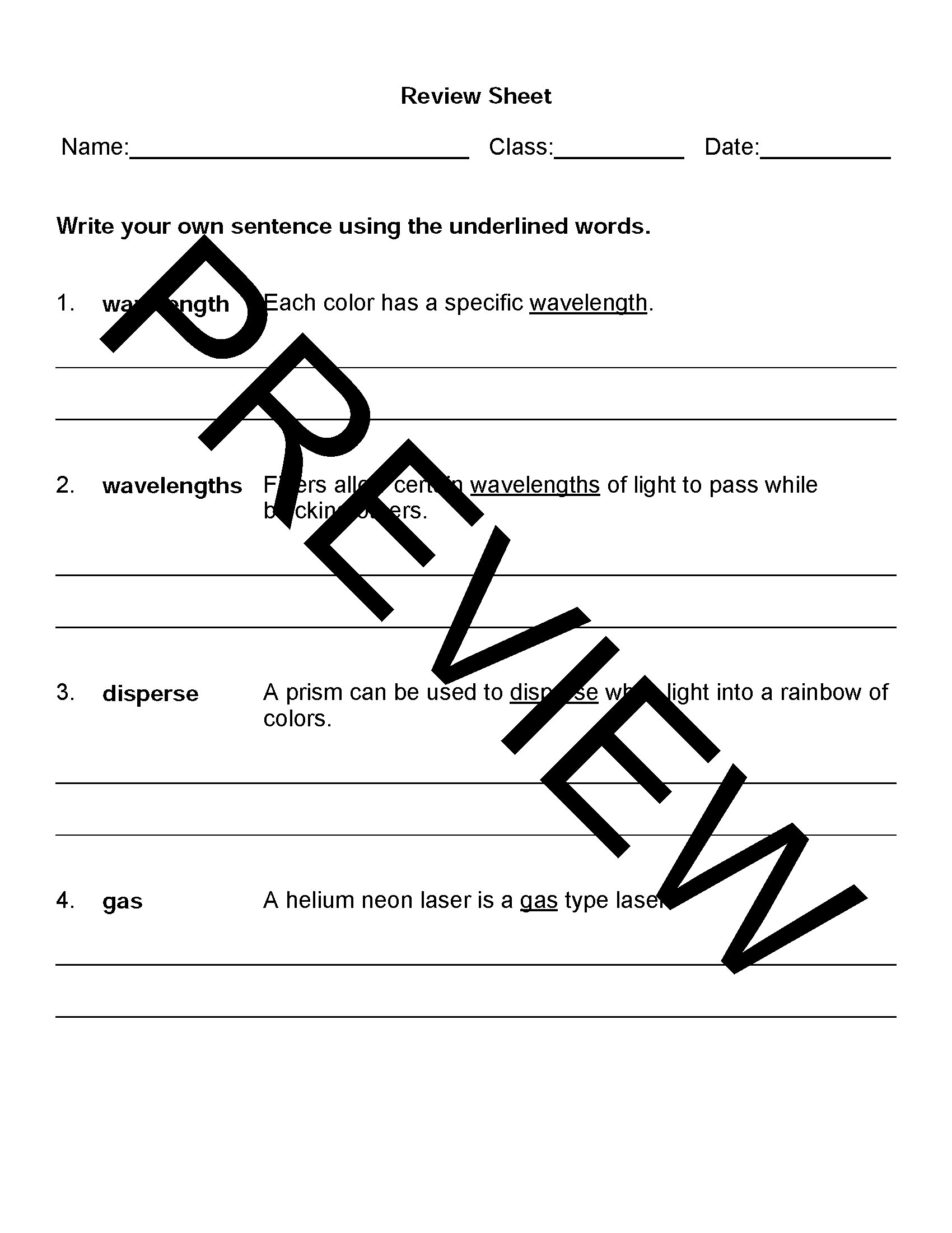 Introduction to Lasers Worksheets 38 Pages - Etsy