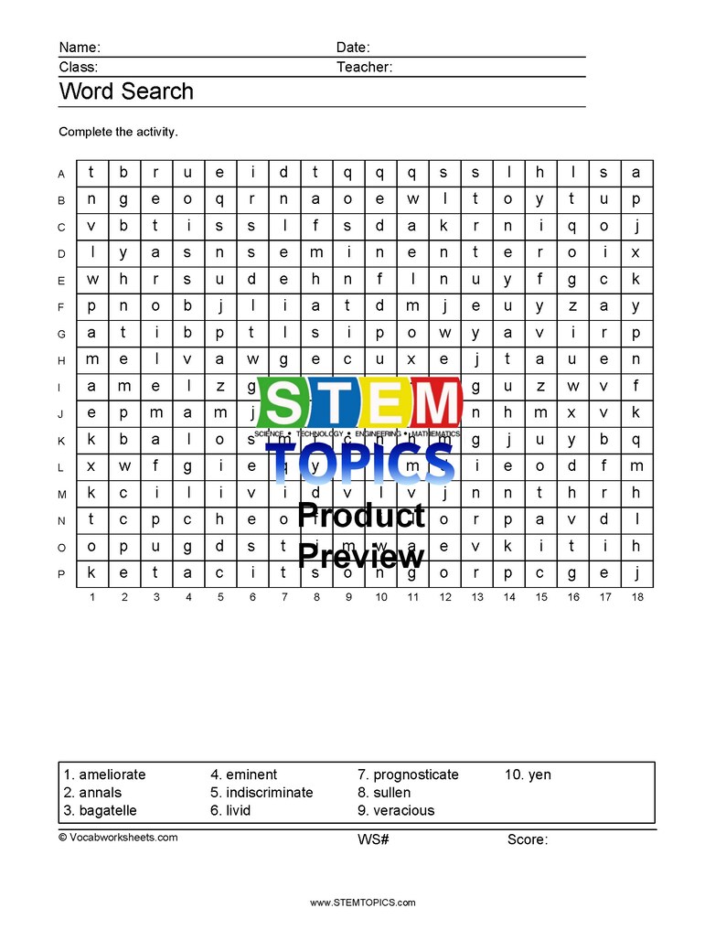 Ninth Grade Vocabulary Worksheets, Full Year, 800 Pages - Etsy