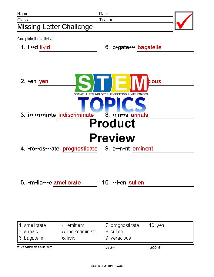 Ninth Grade Vocabulary Worksheets, Full Year, 800 Pages - Etsy