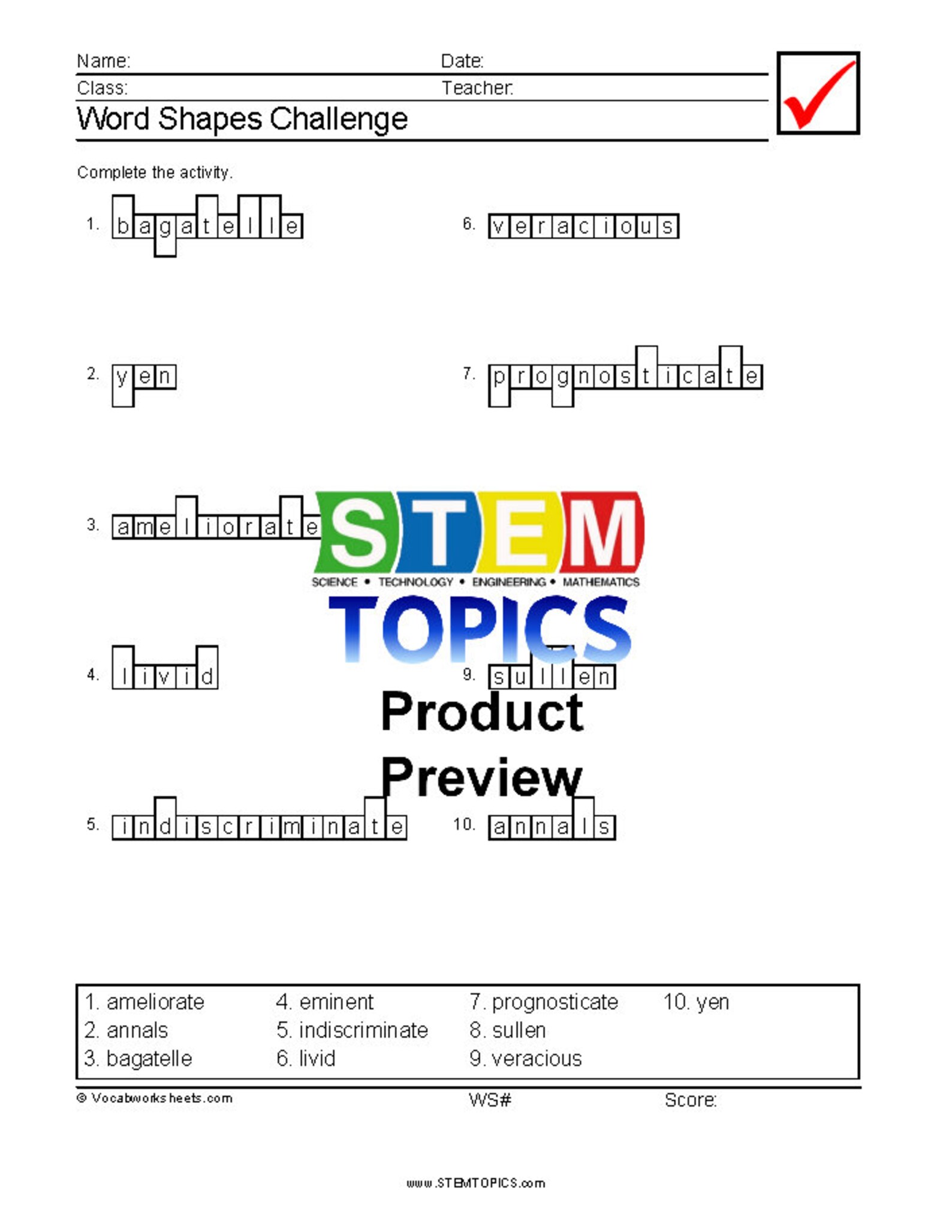 Ninth Grade Vocabulary Worksheets, Full Year, 800 Pages - Etsy