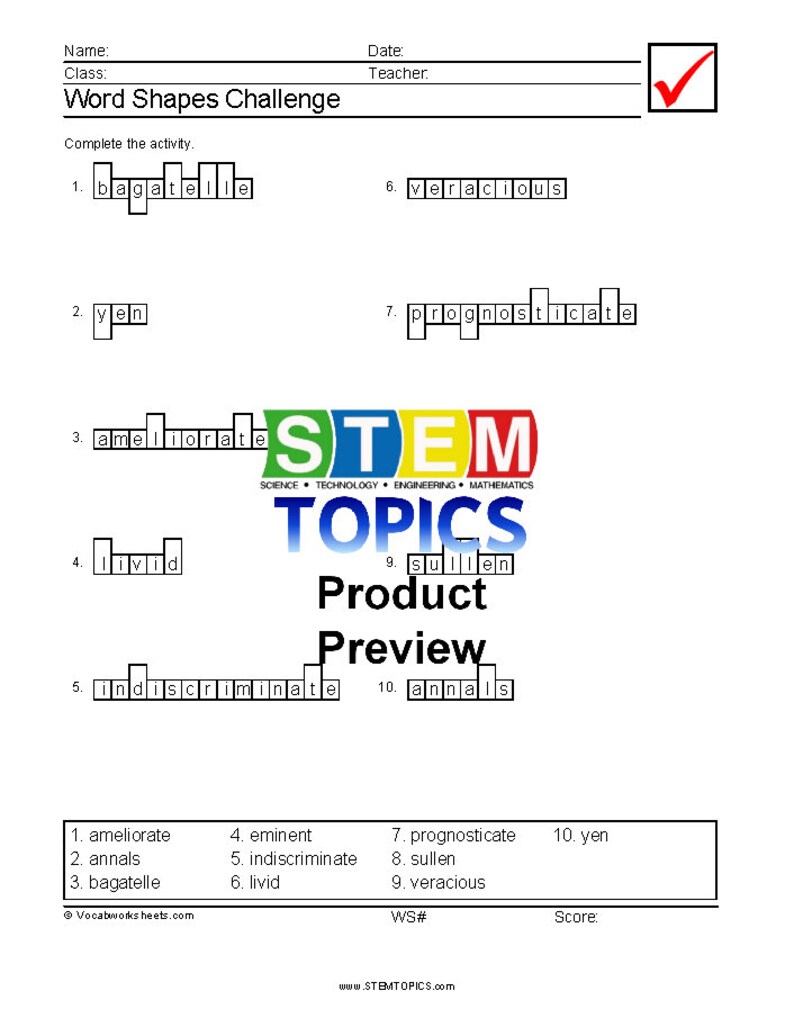 Ninth Grade Vocabulary Worksheets, Full Year, 800 Pages - Etsy