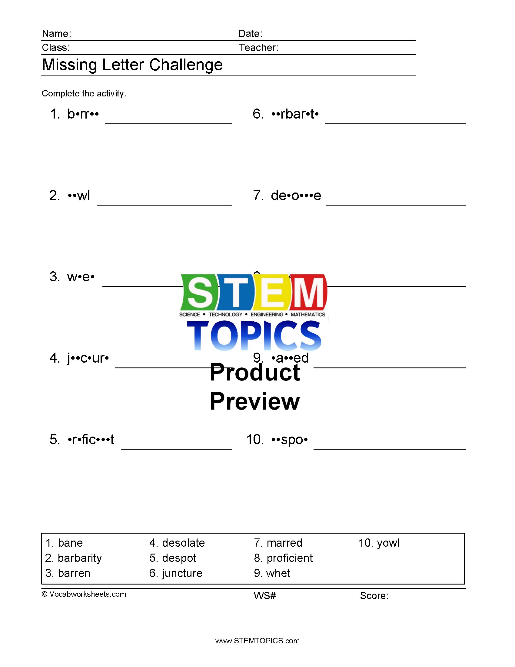 10th Grade Vocabulary Worksheets, Full Year, 798 Pages - Etsy