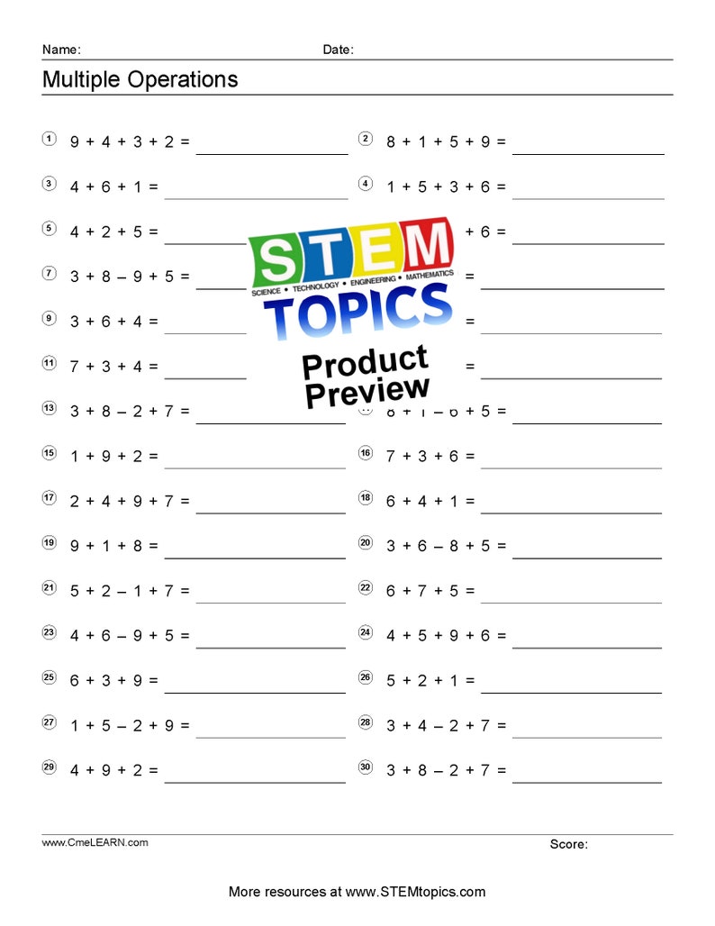 Grade 3 Math Worksheets, Full Year, 840 Pages - Etsy