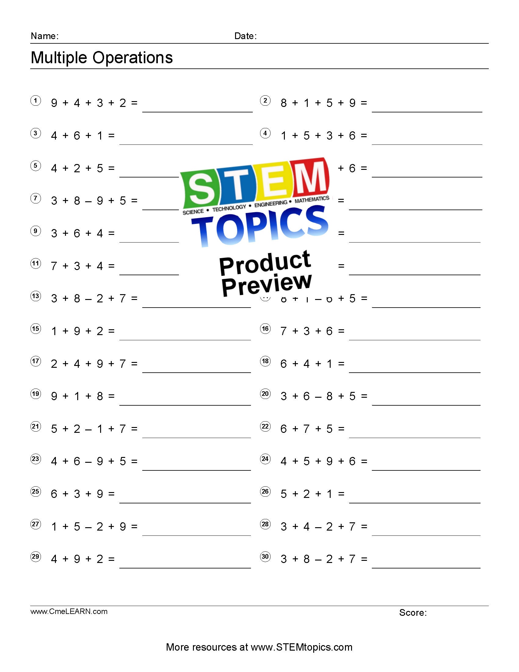 Grade 3 Math Worksheets, Full Year, 840 Pages - Etsy