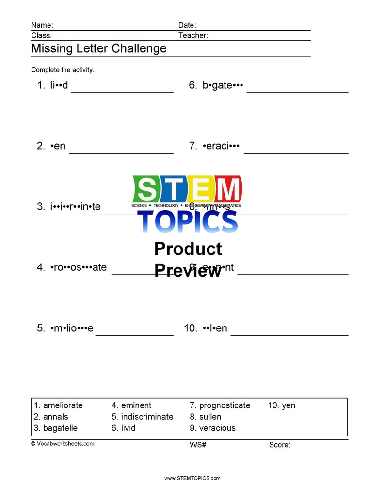 Ninth Grade Vocabulary Worksheets, Full Year, 800 Pages - Etsy
