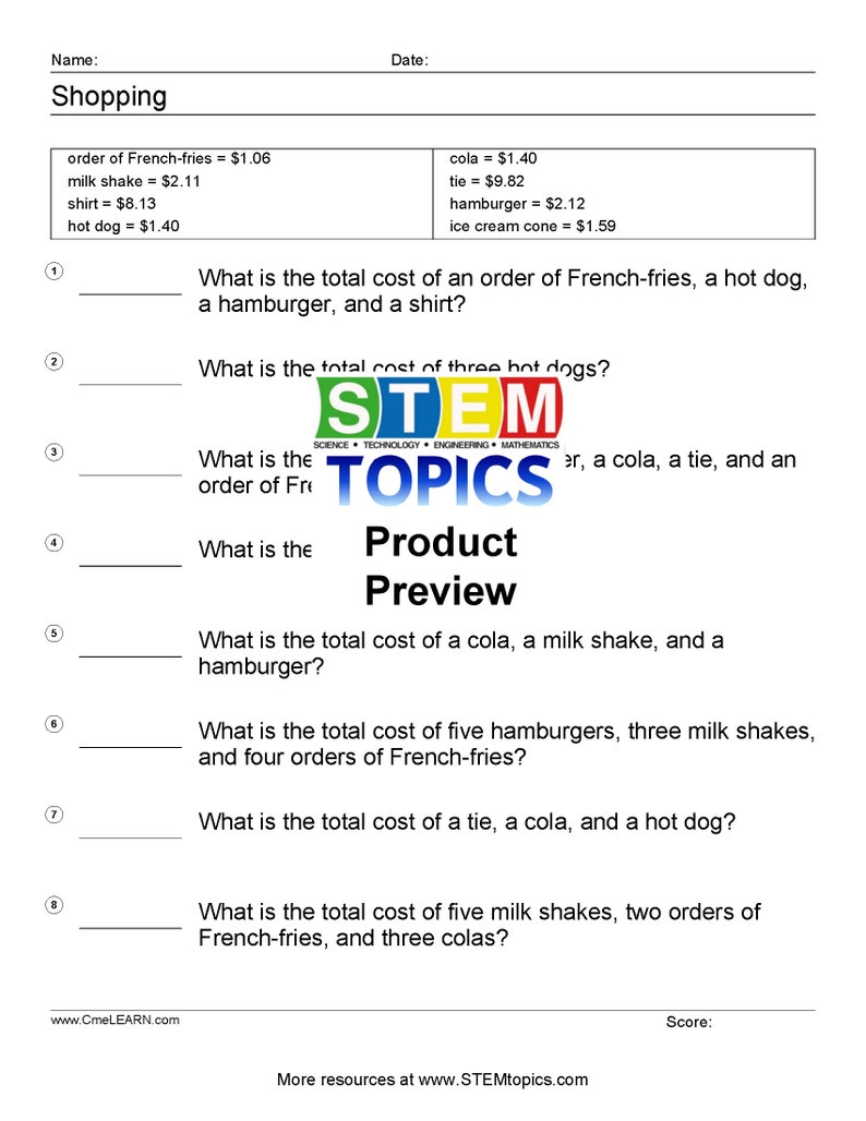 Grade 5 Math Worksheets, a Full Year, 596 Pages - Etsy