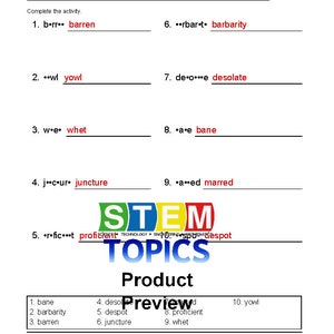 10th Grade Vocabulary Worksheets, Full Year, 798 Pages - Etsy