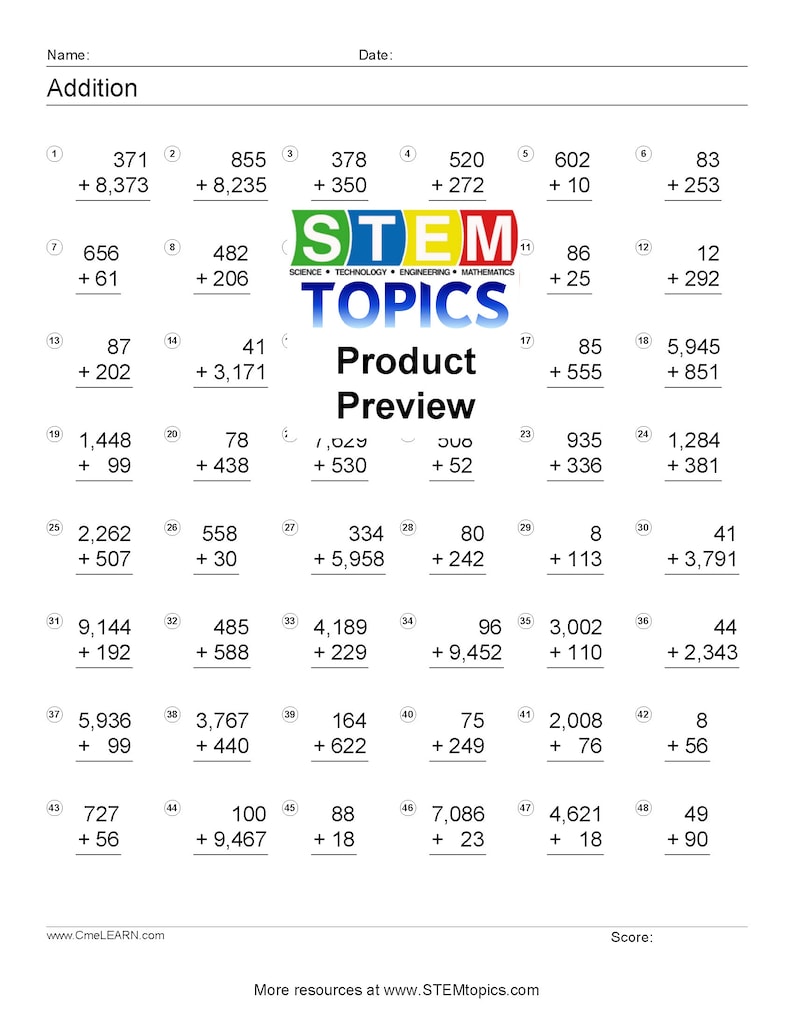 Grade 5 Math Worksheets, a Full Year, 596 Pages - Etsy