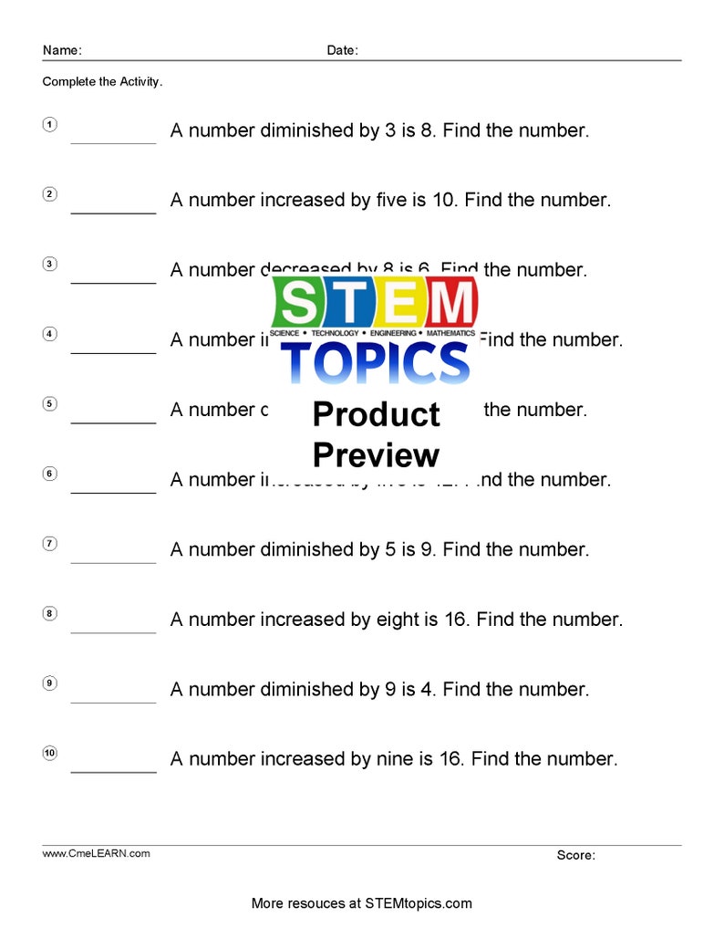 Grade 8 Math Worksheets - 736 Pages - Full Year - Etsy