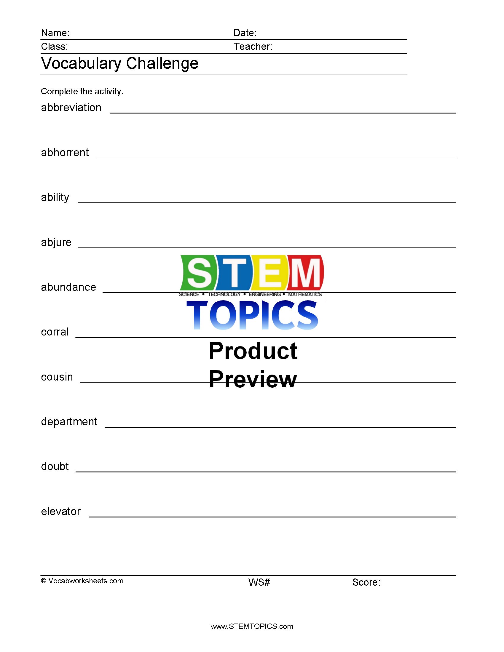 Seventh Grade Vocabulary Worksheets, Full Year, 834 Pages - Etsy
