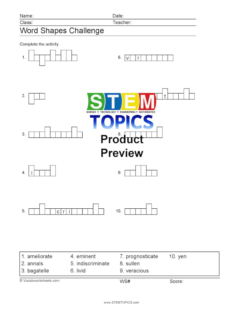 Ninth Grade Vocabulary Worksheets, Full Year, 800 Pages - Etsy