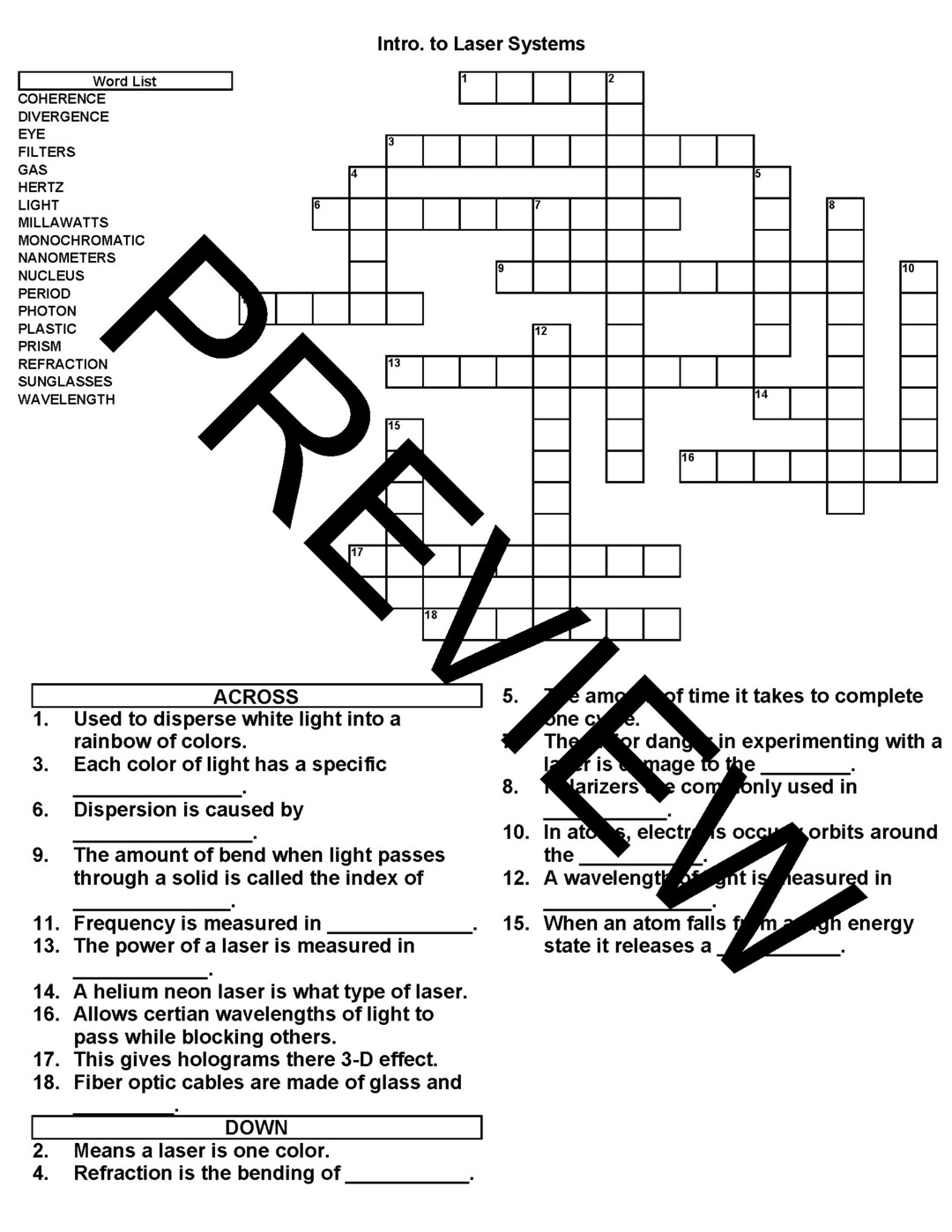 Introduction to Lasers Worksheets 38 Pages - Etsy