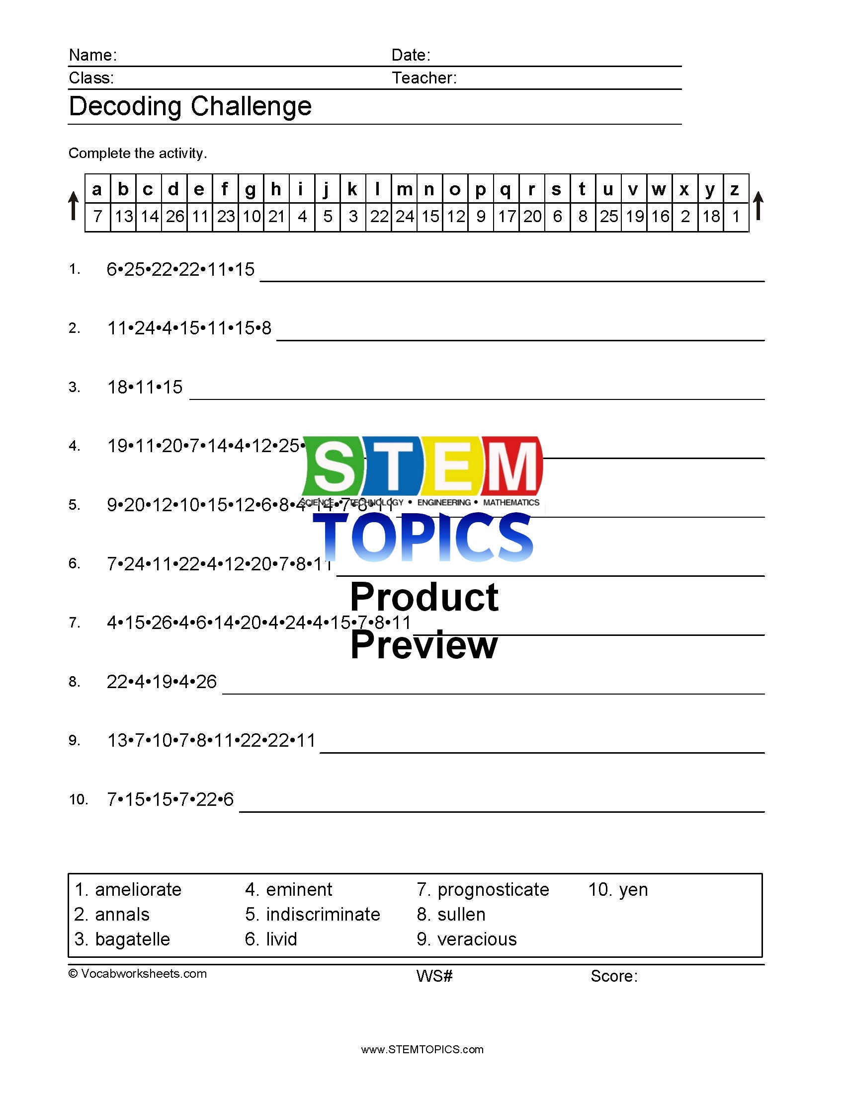 Ninth Grade Vocabulary Worksheets, Full Year, 800 Pages - Etsy