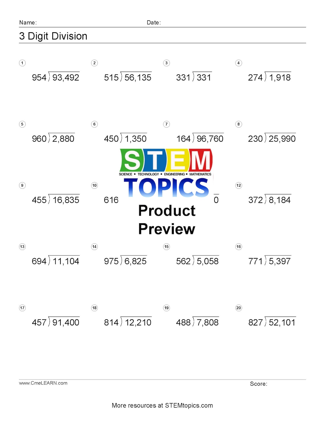 Grade 6 Math Worksheets - 596 Pages - Full Year - Etsy