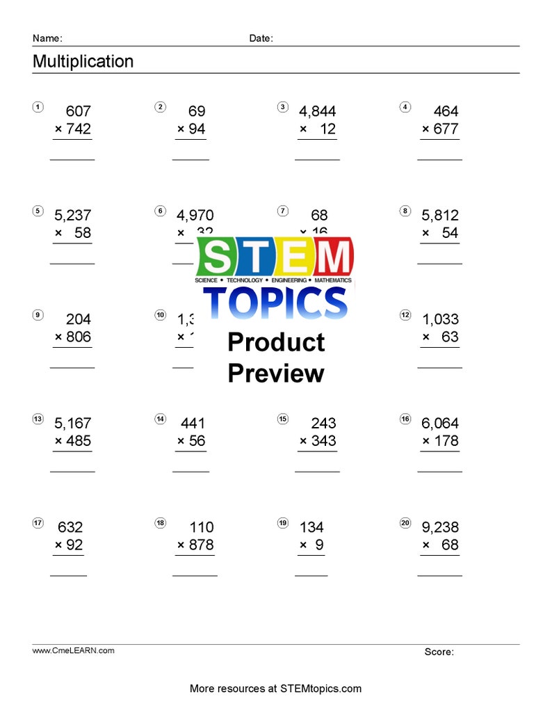 Grade 6 Math Worksheets - 596 Pages - Full Year - Etsy