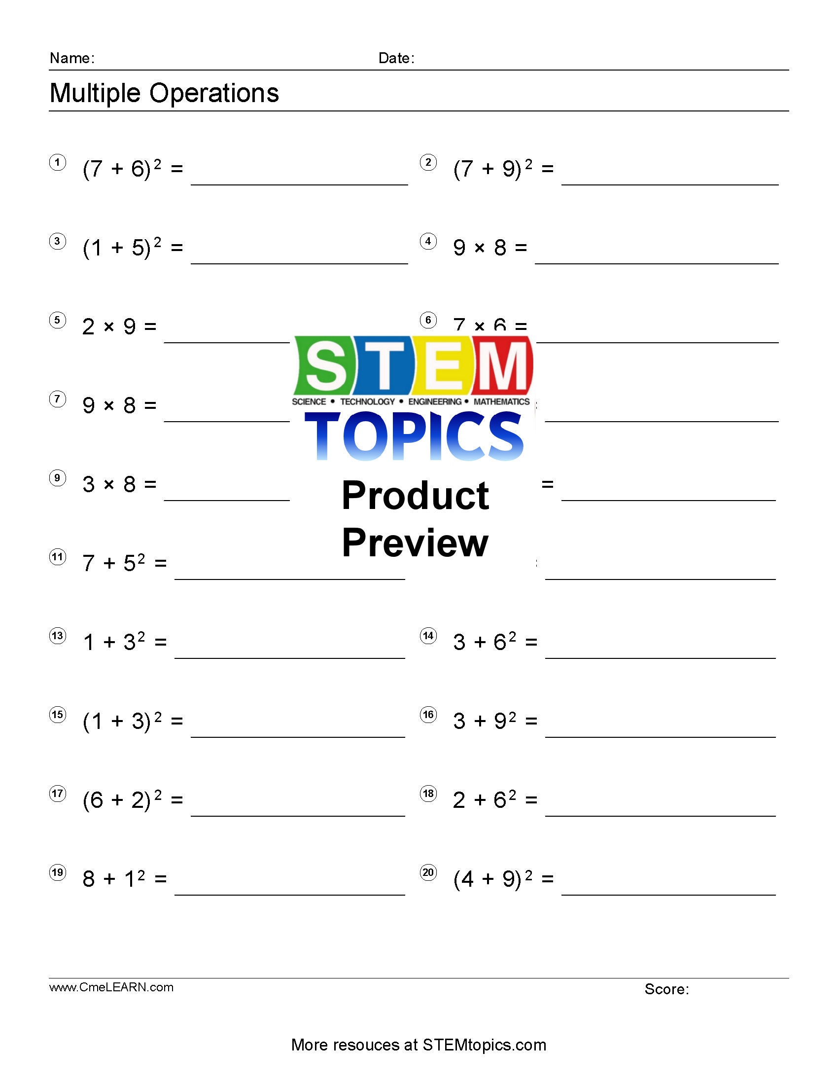 Grade 8 Math Worksheets - 736 Pages - Full Year - Etsy