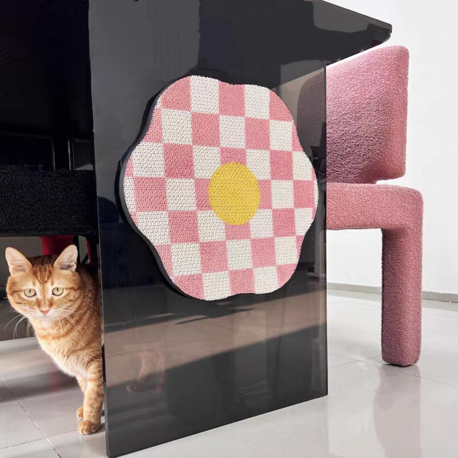 Cute Flower Cat Scratching Board, Wall Cat Scratcher, Cat Wall ...
