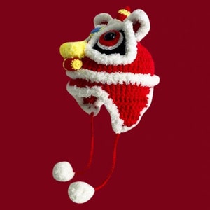 Chinese Traditional Dancing Lion-themed Handmade Knitted Hat, New Year ...