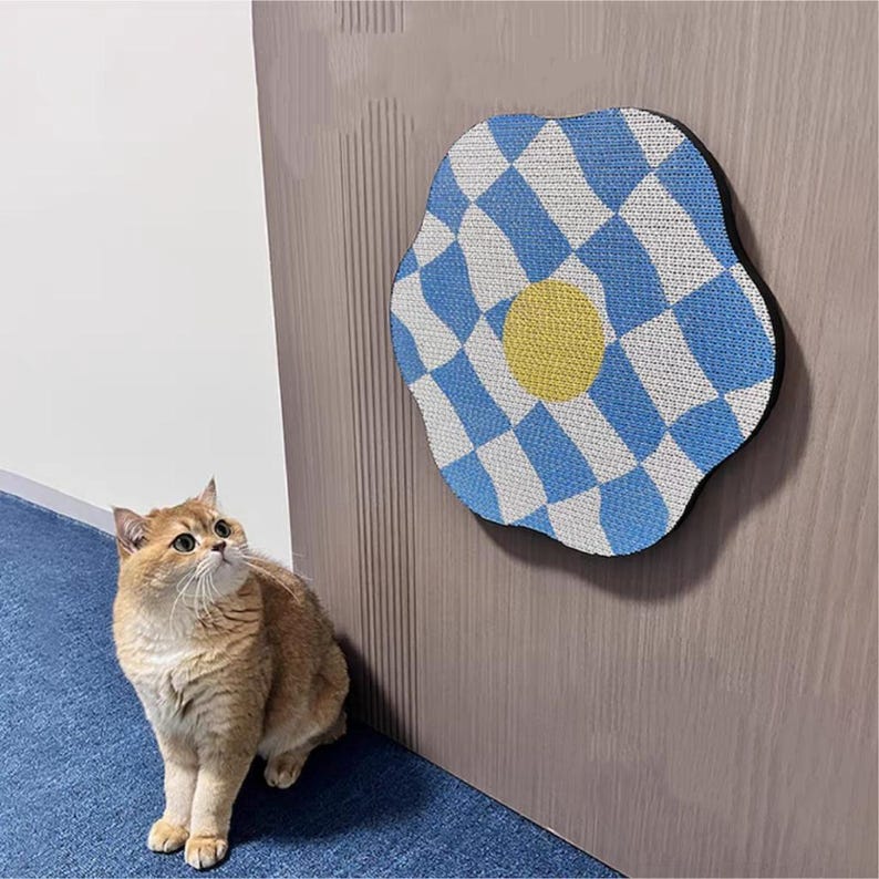 Cute Flower Cat Scratching Board, Wall Cat Scratcher, Cat Wall ...