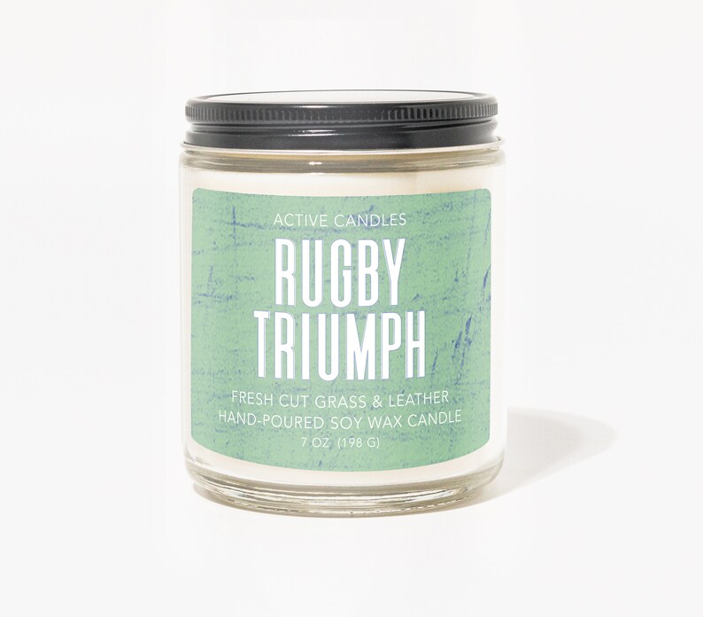 Rugby Triumph Soy Wax Candle | Rugby Candle | Active Candle | Sports ...