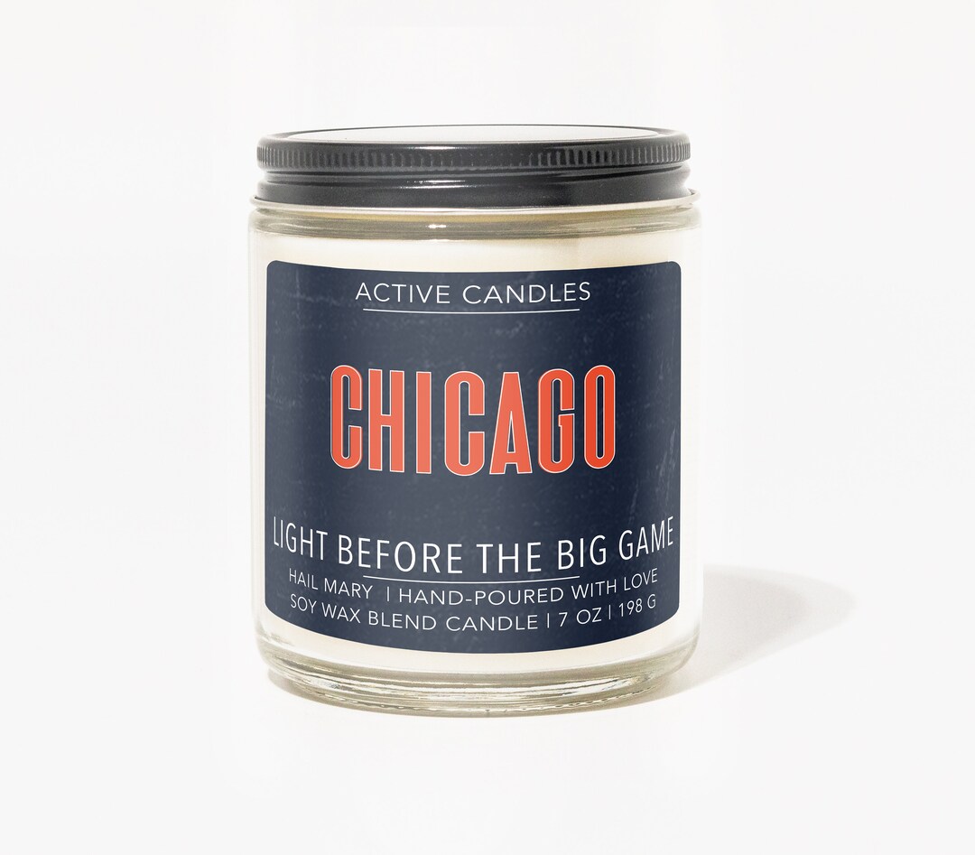 Chicago Soy Wax Candle | Football Candle | Chicago Bears Candle ...