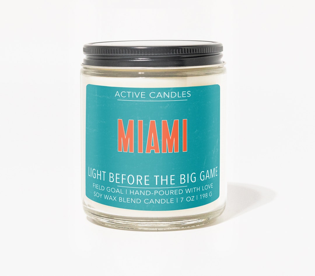 Miami Soy Wax Candle Football Candle Miami Dolphins Candle Active ...
