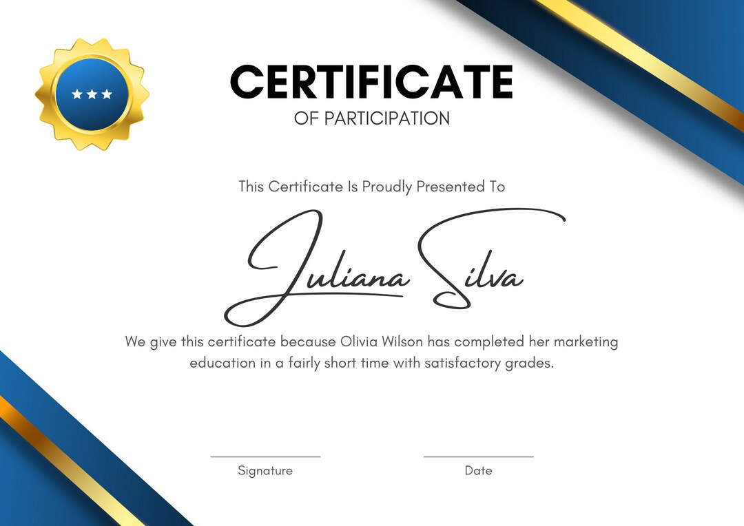 Elegant Floral Certificate Template,printable Editable Digital Download ...