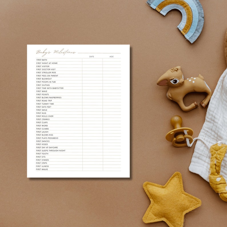 Baby Milestones Tracker Chart, Baby Tracking Log Book, Baby Journal ...