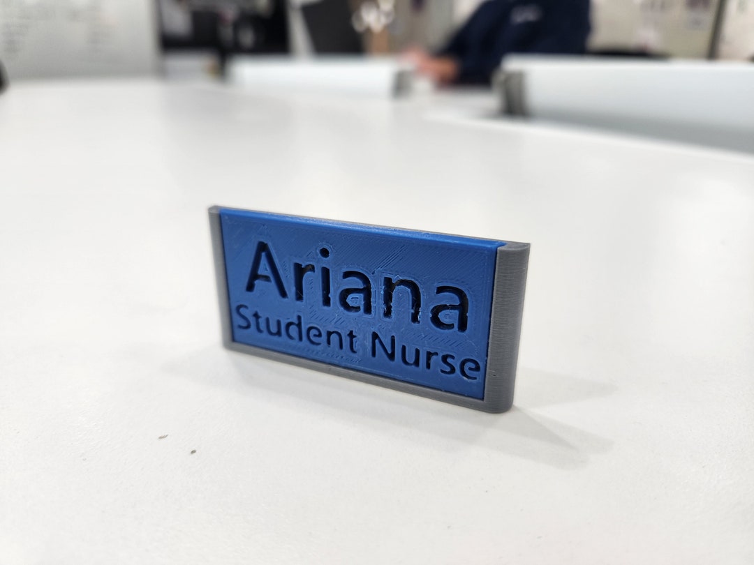 Customisable 3D Printed Name Tag name Tag and Holder - Etsy