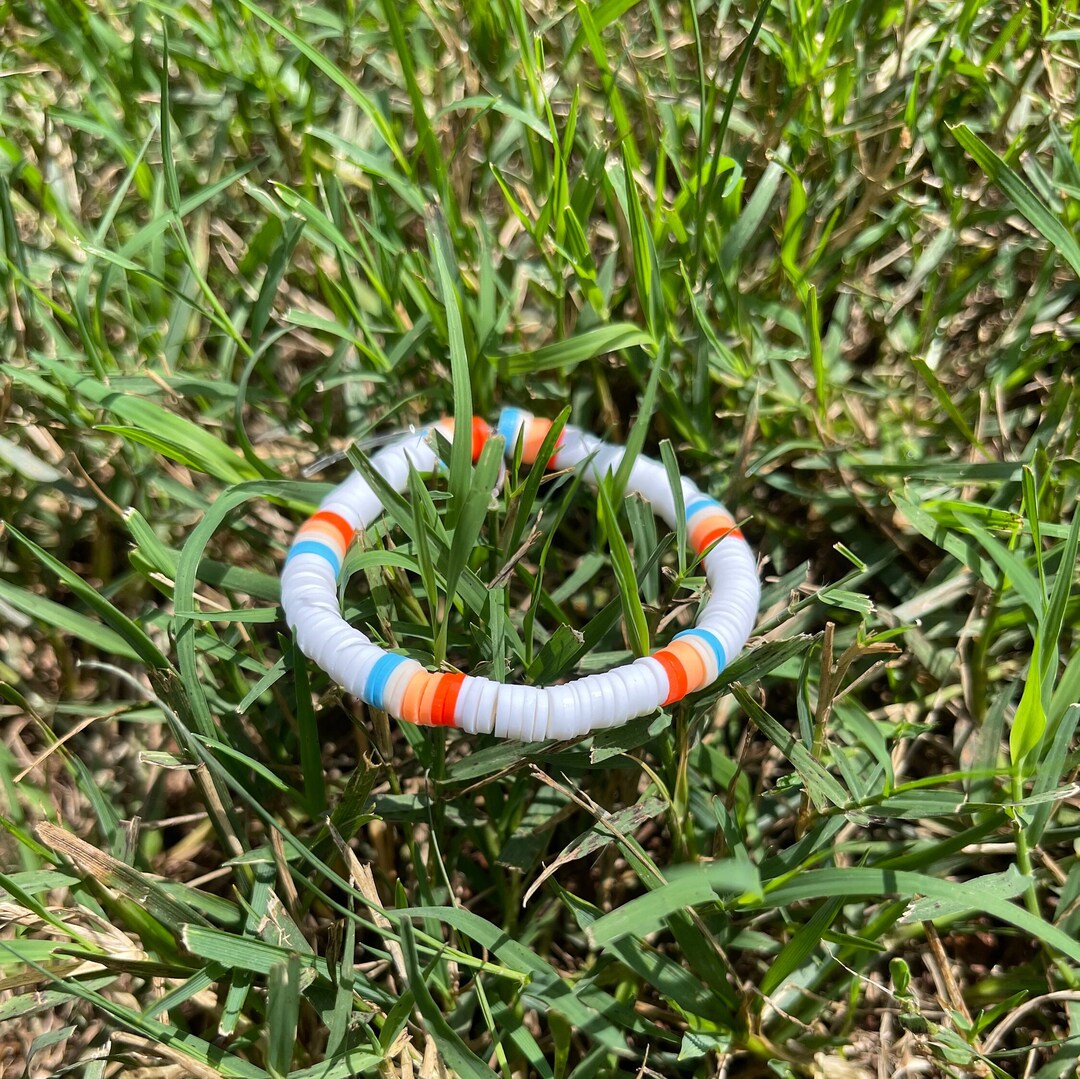 Coastal Sunset Clay Bead Bracelet Preppy - Etsy