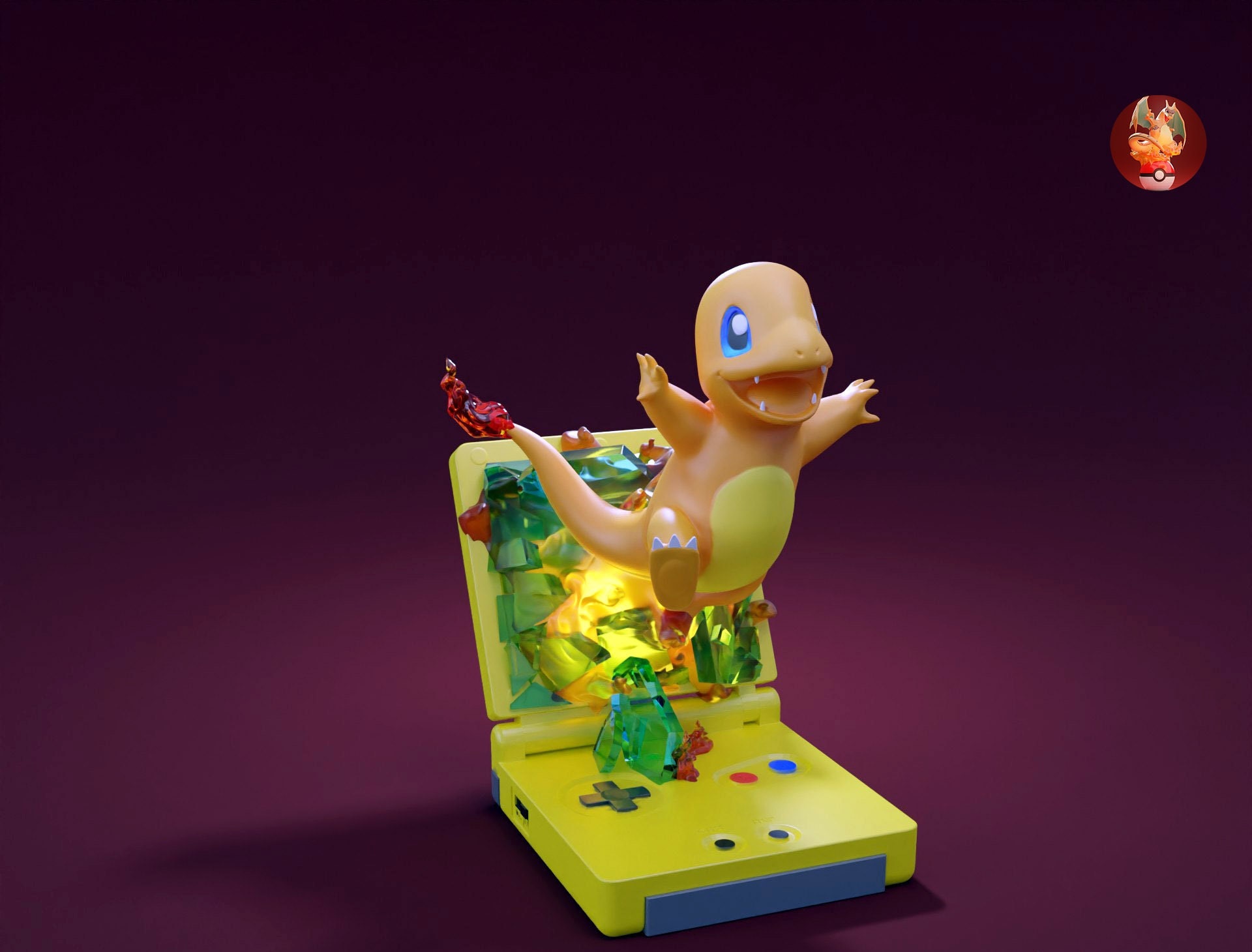 Charmander Gameboy Diorama Stl,pokemon Stl,3d Model for 3d Print ...