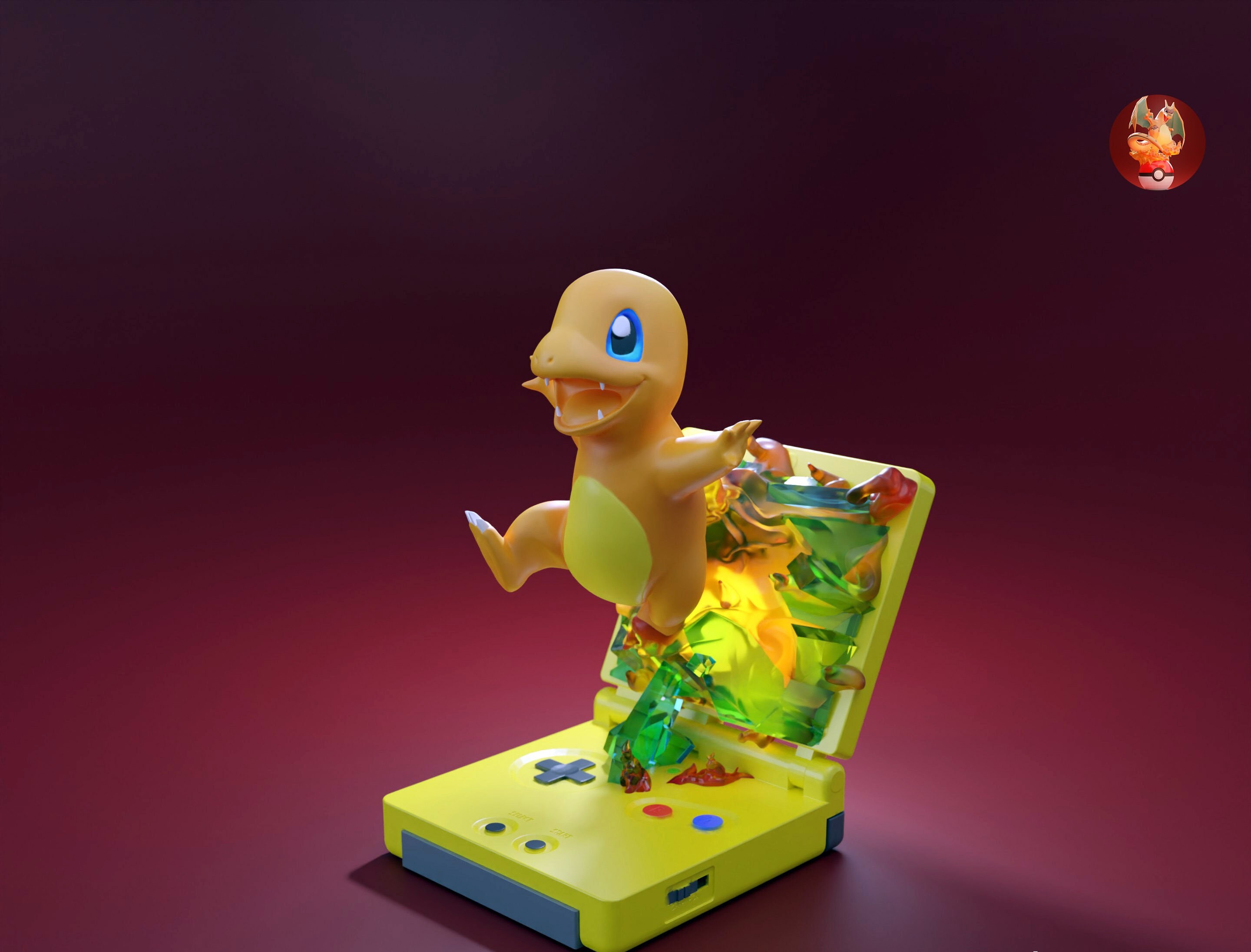 Charmander Gameboy Diorama Stl,pokemon Stl,3d Model for 3d Print ...
