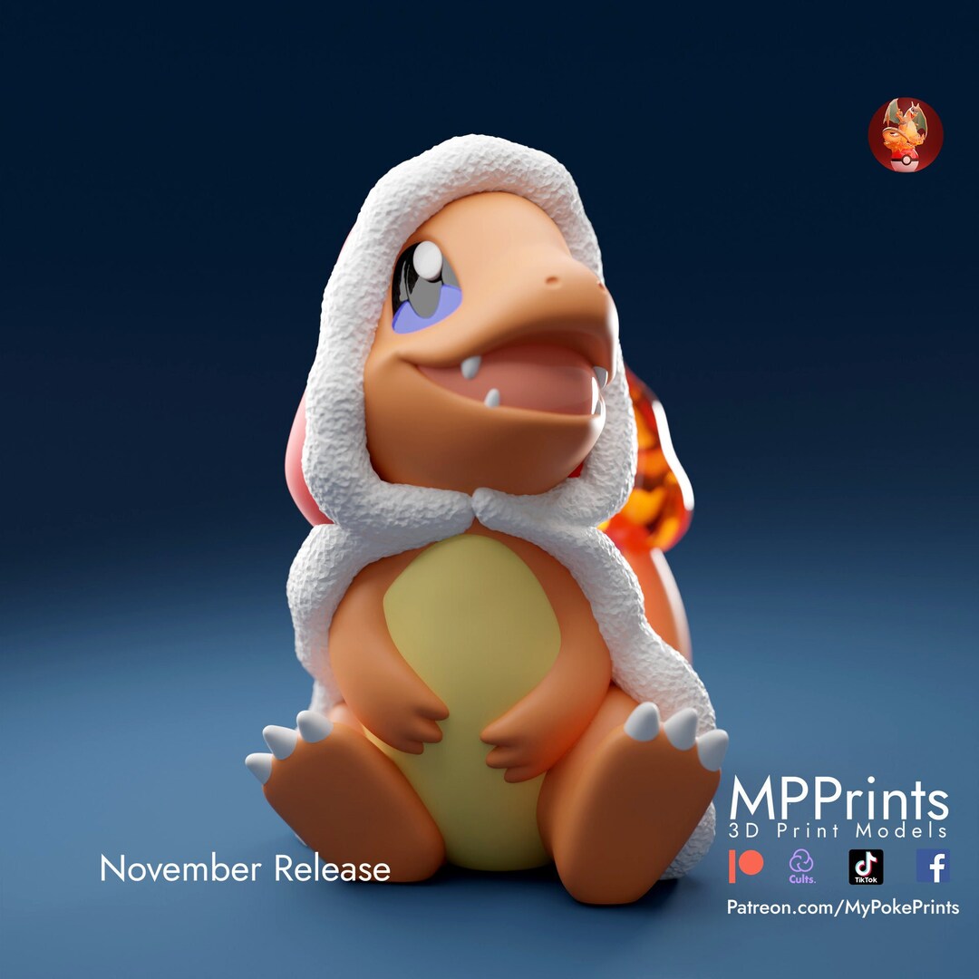 Charmander Christmas Diorama Stl,pokemon Stl,3d Model for 3d Print ...