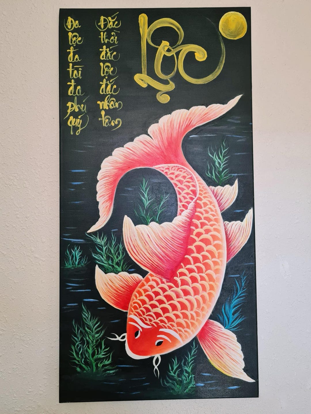 Carp Feng Sui Original Art Painting Mxara Art - Etsy