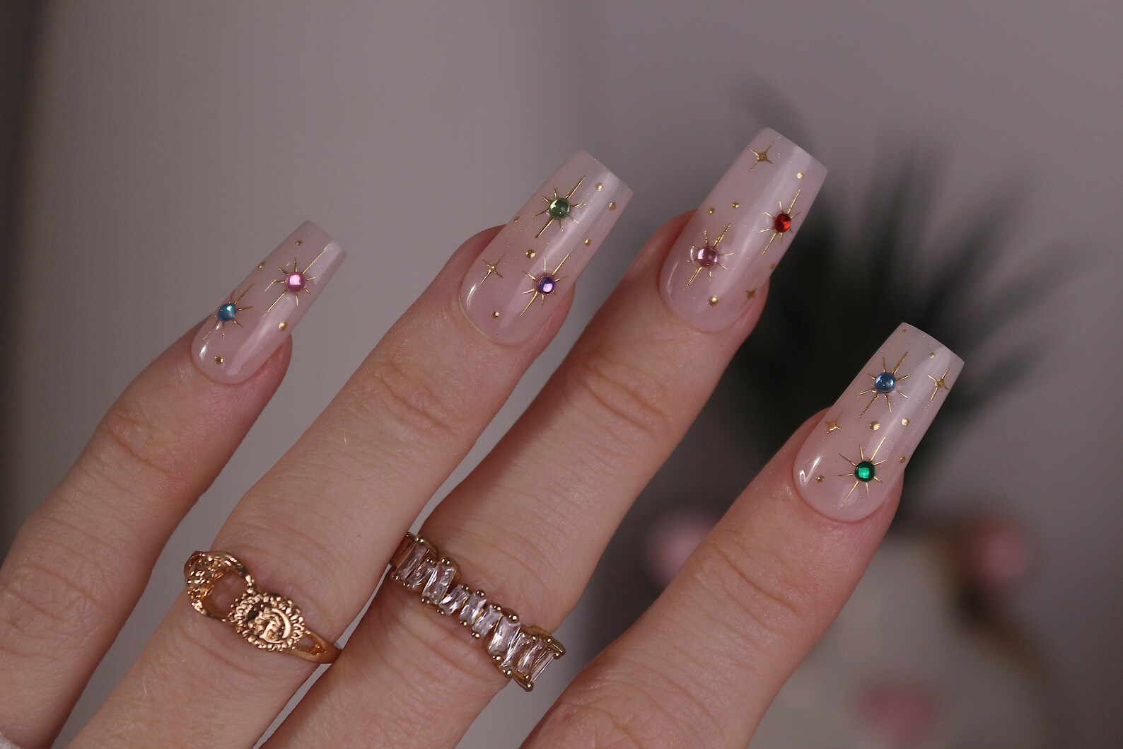 Celestail Rainbow Press on Nails Celestial Nails Multiple Shapes ...