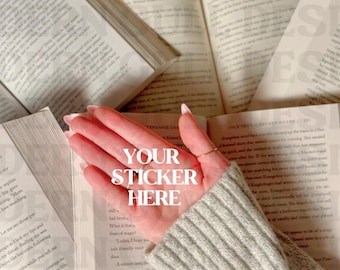 Stickers Mock up Hand, Sticker Mockup, Bookish Mock Up, Sticker Mock ...