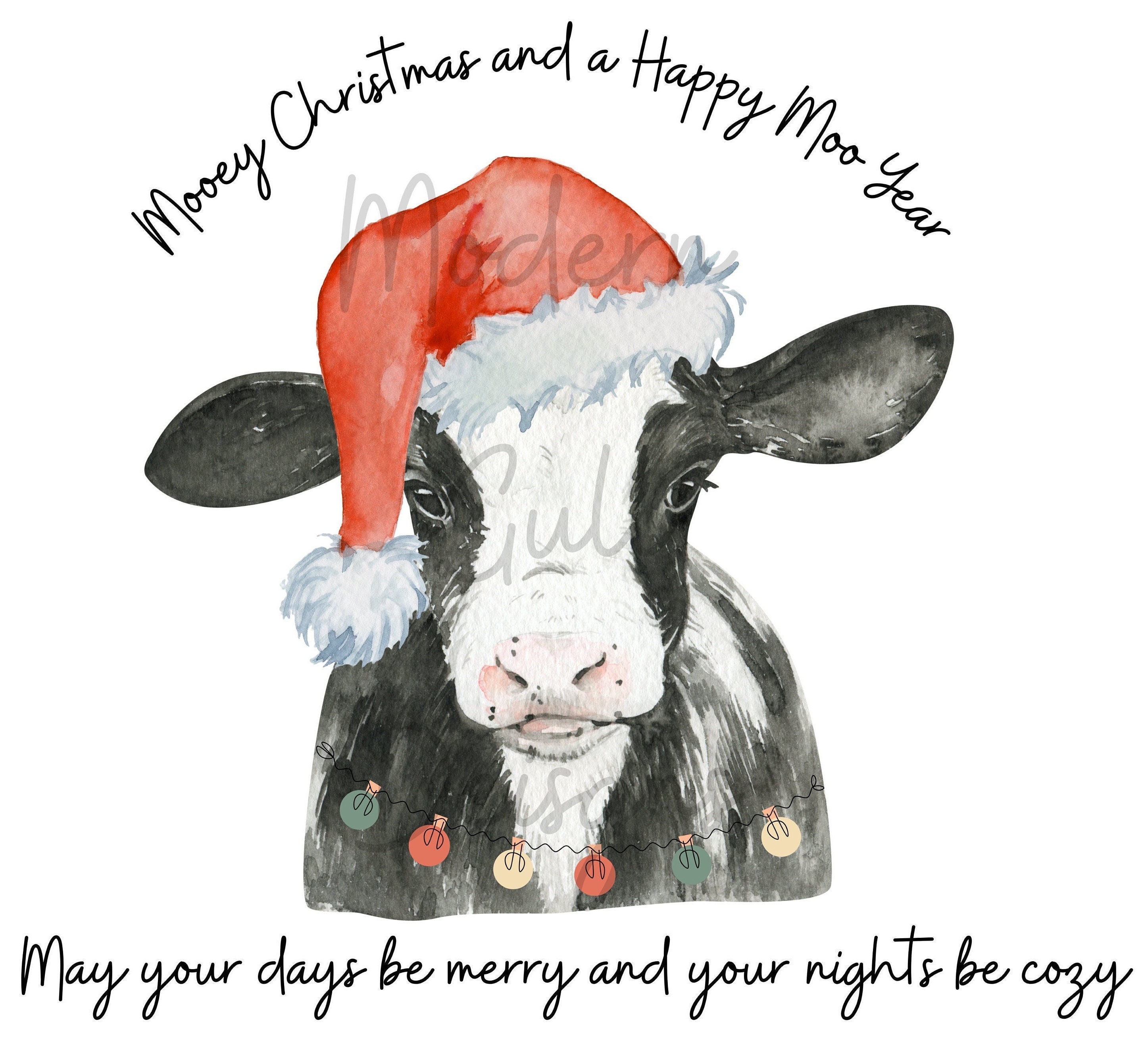 Cow Christmas PNG, Christmas Cow PNG, Christmas Card PNG, Cowboy ...