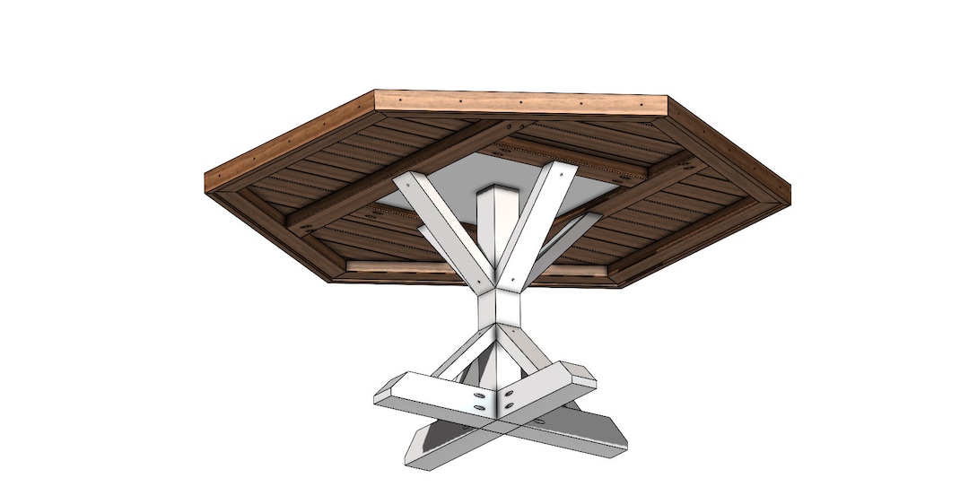 DIY Hexagonal Farmhouse Table Plans, Blueprints, Materials List ...