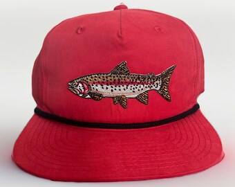 RAINBOW TROUT HAT One Embroidered Men Women Fish Wildlife Cap Price ...