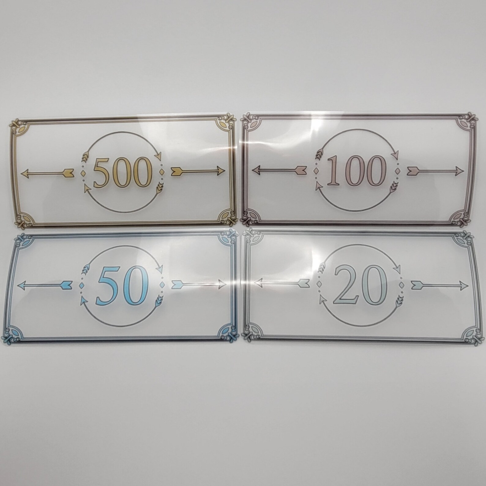 Monochrome or Colored Transparent Plastic Board Game Currency ...