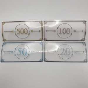 Monochrome or Colored Transparent Plastic Board Game Currency ...
