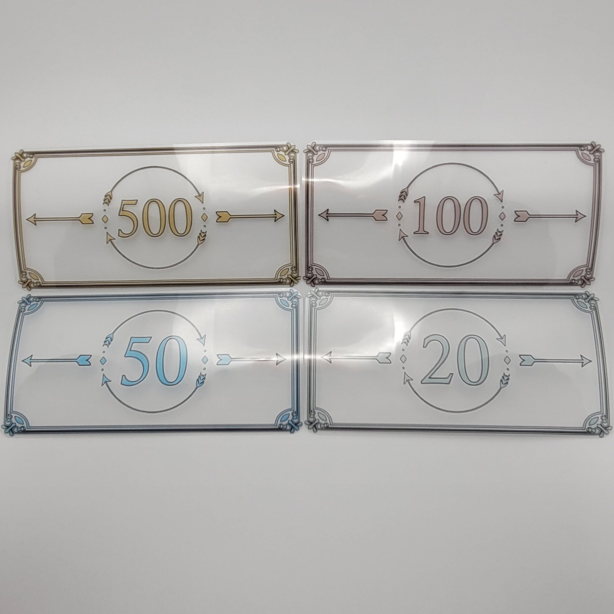 Monochrome or Colored Transparent Plastic Board Game Currency ...
