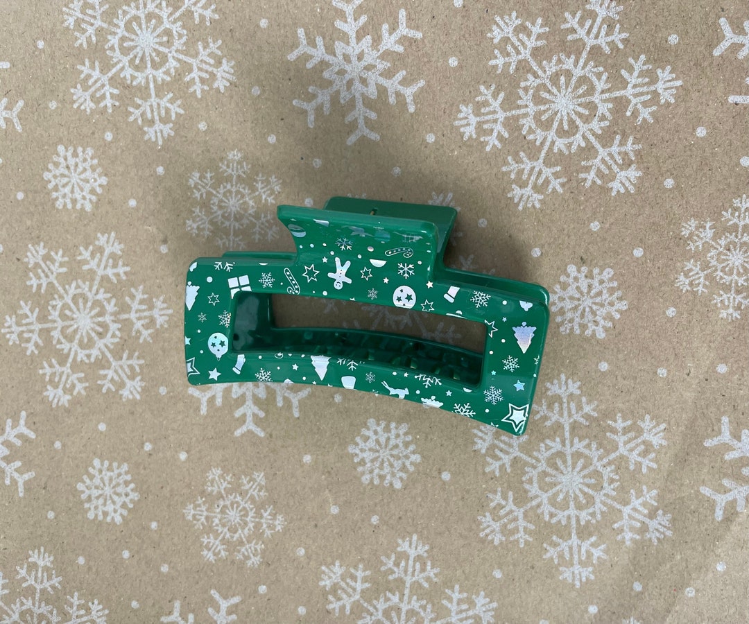 Green Holiday Hair Claw Clip: Christmas Icons - Etsy